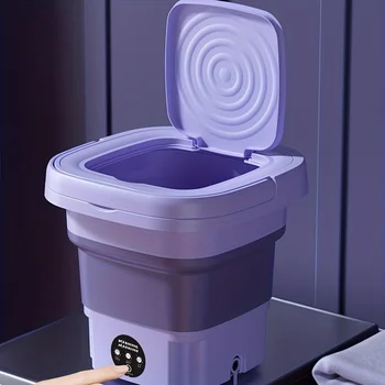 8L Portable Folding Washing Machine Bucket for Clothes Socks Underwear ...
