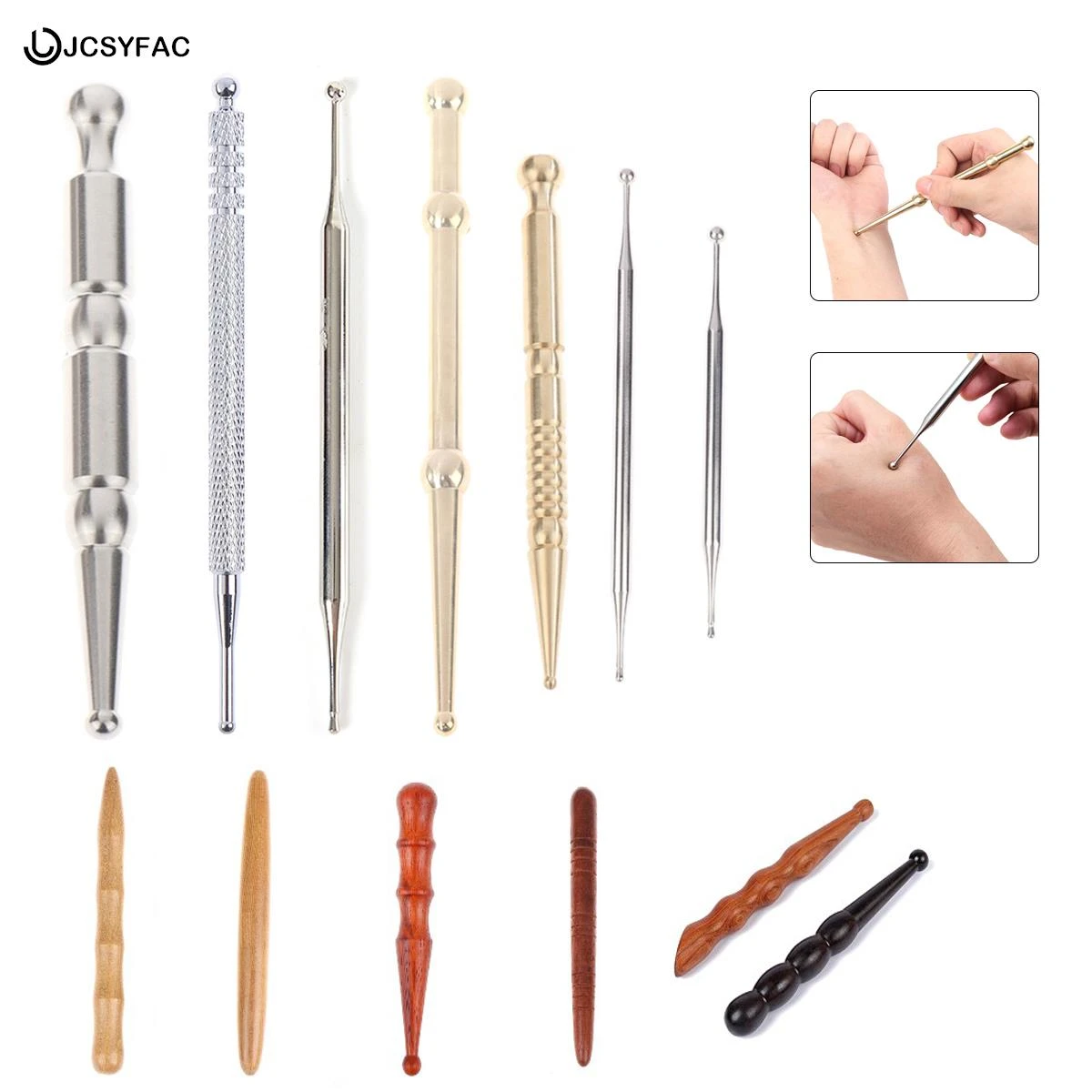 Double Headed Spring Ear Care Tool Point Probe Pen Massager For Face ...
