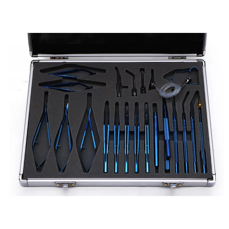 21pcs-Ophthalmic-Cataract-Intraocular-Set-Surgical-Instrument-Eye-Micro ...