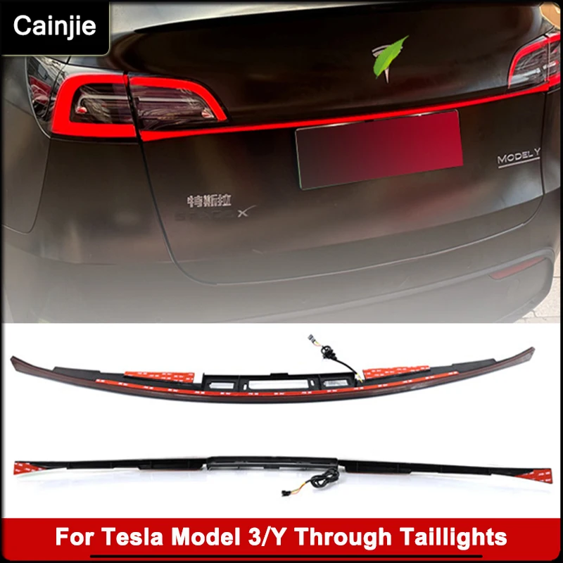 For-Tesla-Model-3-Car-LED-Through-Tail-Lights-Model-Y-Brake-Lights ...