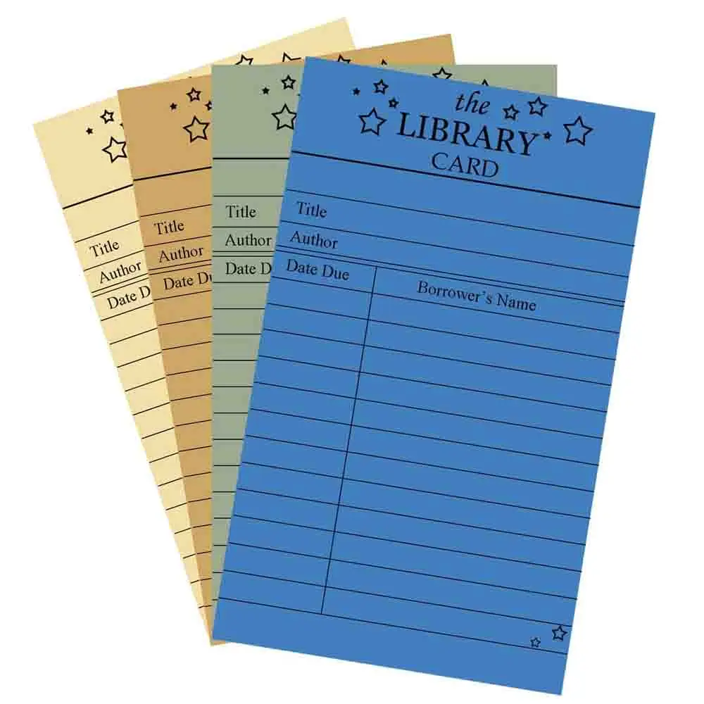 Tarjetas-de-biblioteca-coloridas-tarjetas-de-pago-de-biblioteca-a ...