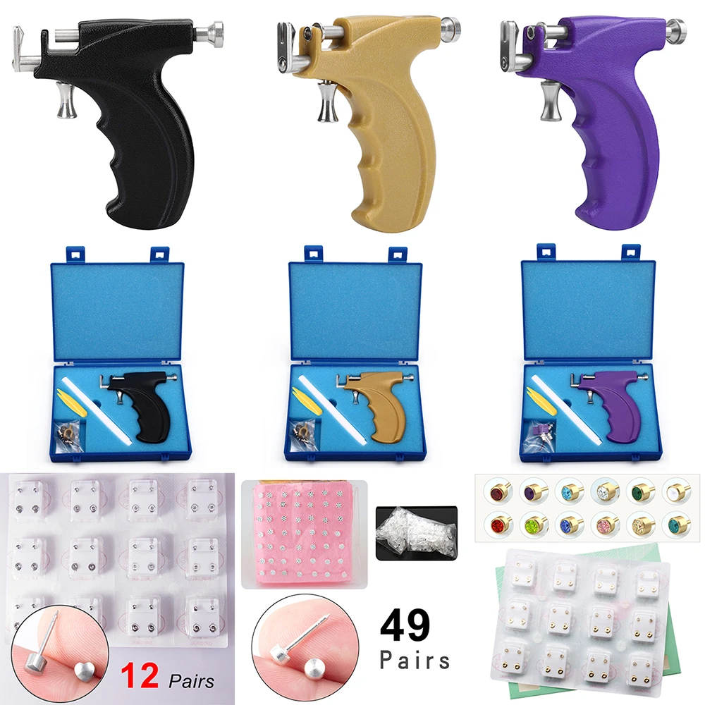 Ear Piercing Tool Kit Earring Pericings Gun Piercer Machine Studs Hole ...