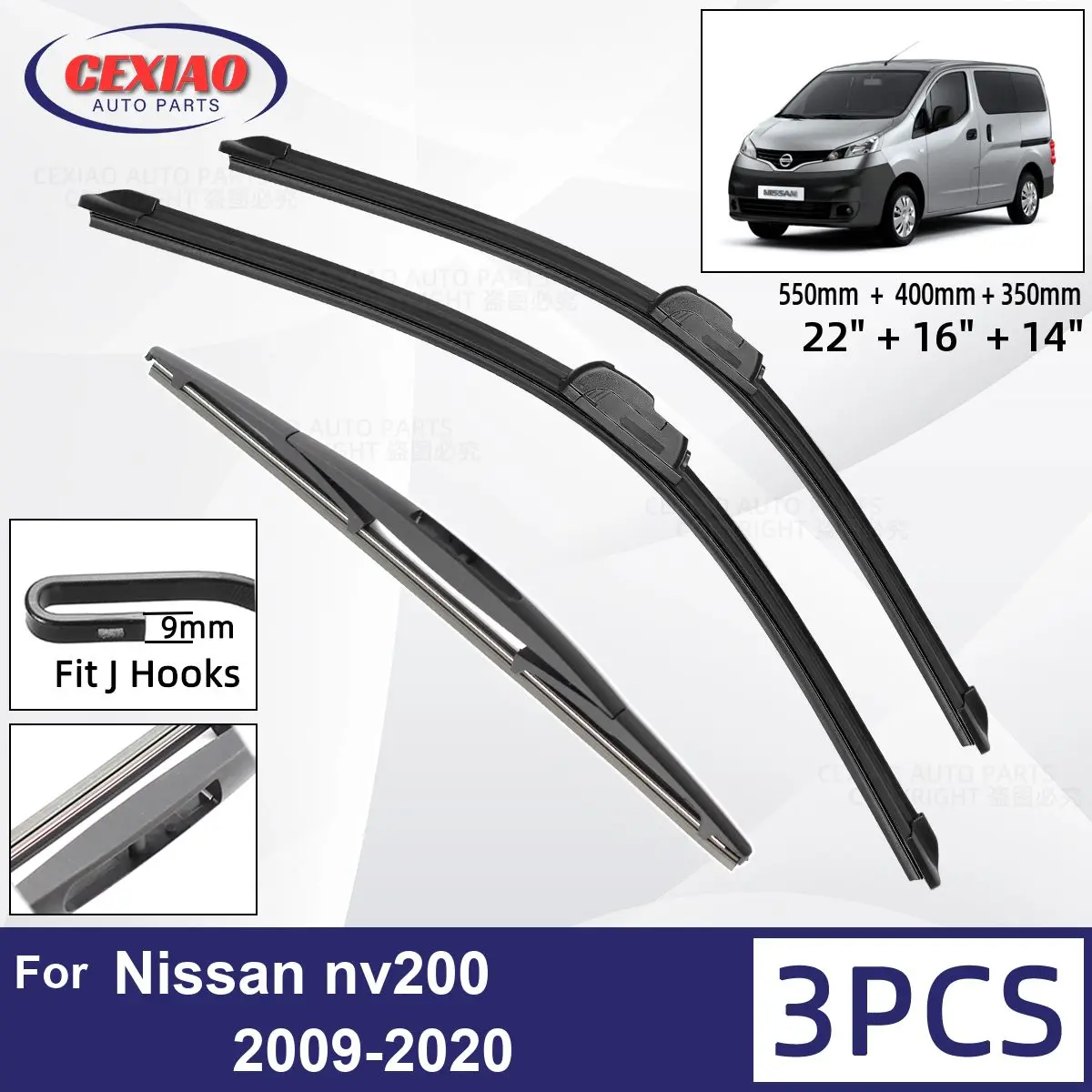 For-Nissan-nv200-2009-2020-Car-Front-Rear-Wiper-Blades-Soft-Rubber-Windscreen-Wipers-Auto ...