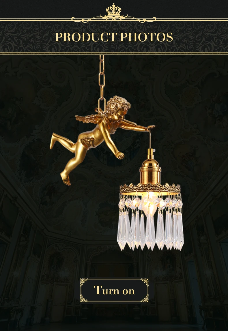 Celeste - European Cupid Hanging Single Lamp Small Crystal Bedside ...