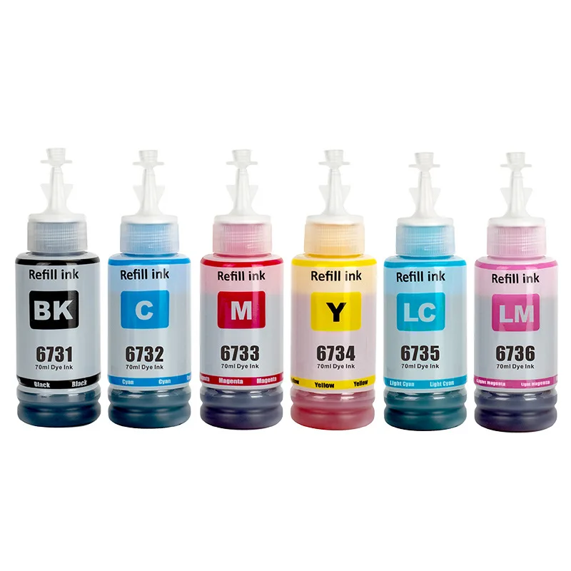 6*70ML 673 T673 Premium Refill Ink for Epson T6731 T6732 T6733 T6734 ...