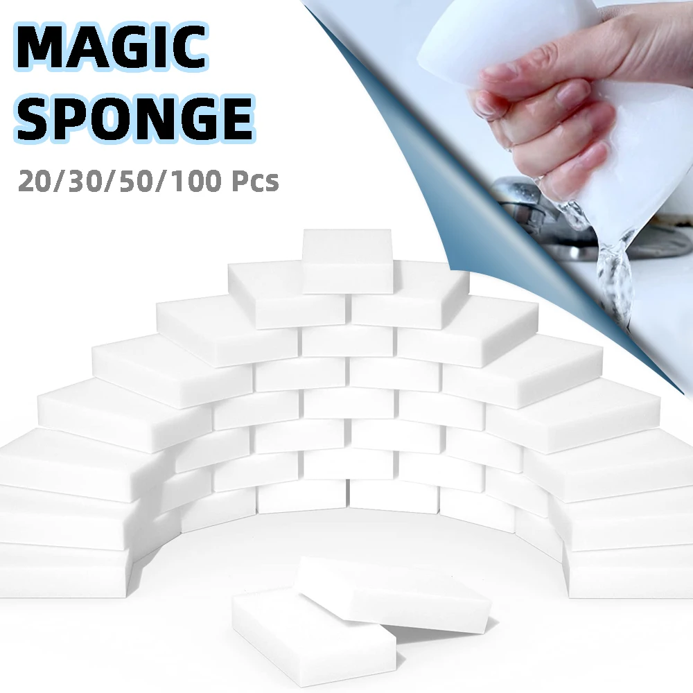 Eraser Magic Sponge Tableware Reusable Washable Melamine Sponges 100 ...