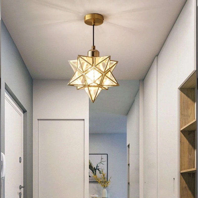 Pentagram-ceiling-hanging-lamp-Modern-simple-and-creative-balcony ...