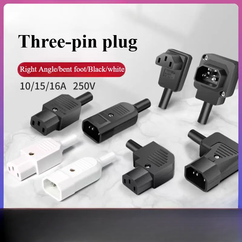 Black-Elbow-C15-C13-C14-Power-Cord-Wiring-Power-Plug-Assemble-IEC ...