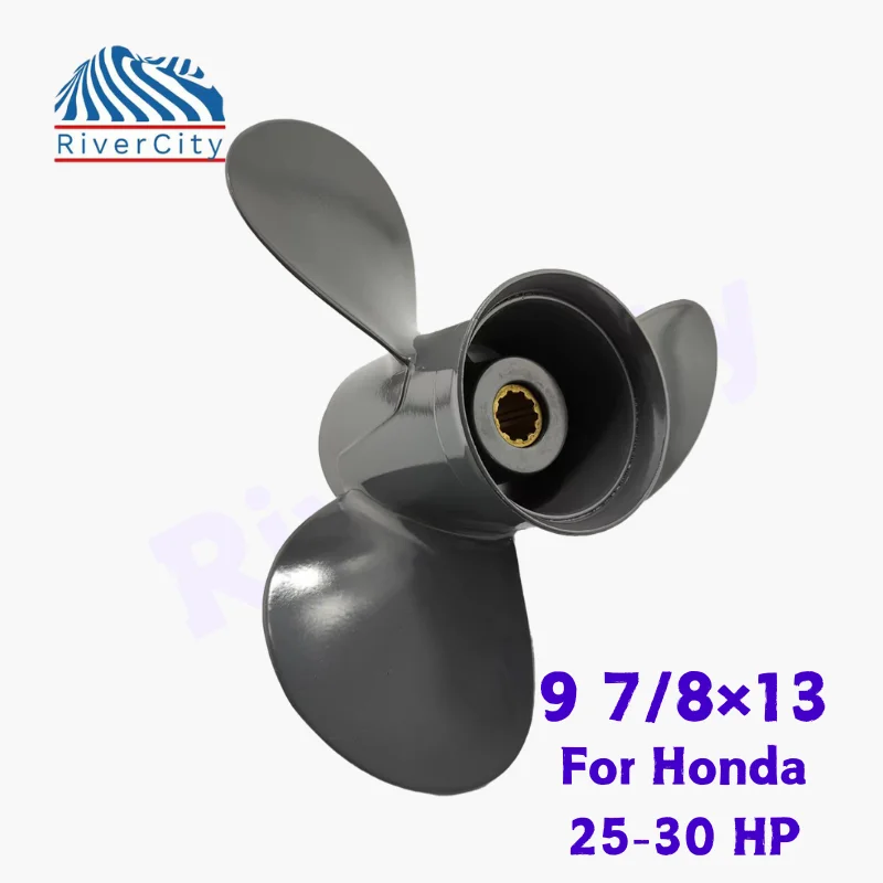 Outboard Propeller 9 7/8×13 For Honda Aluminum Alloy Screw 3 Blade 10 ...