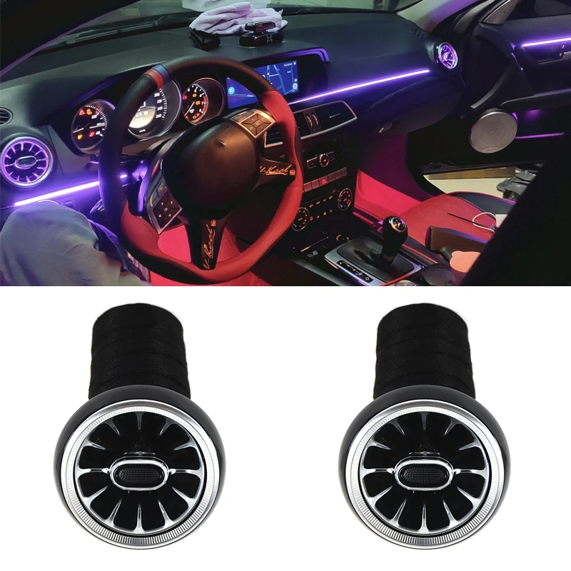 Car 2PCS LED Front Console Air Condition Replace AC Vent Turbo Outlet ...