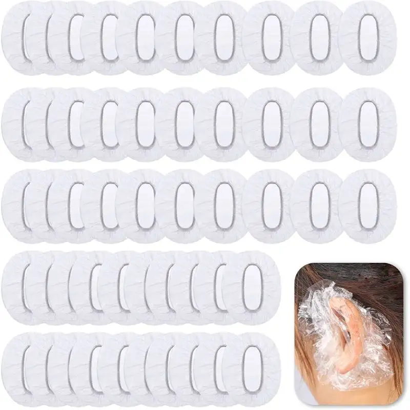 100pcs Disposable Ear Cover Waterproof Plastic Ear Cover Cap Ear ...