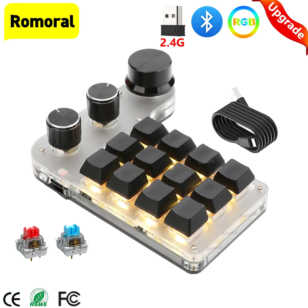 Rgb Custom Macro Keyboard Bluetooth 2.4g Receiver Usb 3 Mode ...