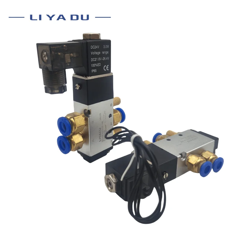 4V110-06 1/8" Pneumatic Control Solenoid Valve 5 Way 2 Position DC 24V DC 12V AC 110V AC220V ...