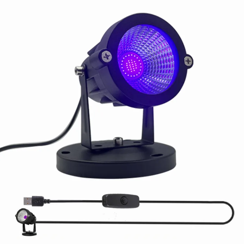 405nm UV Light Spotlight 10W LED Blacklight with USB On/Off Switch for ...