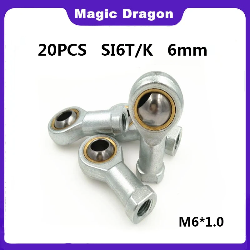 20PC SI6T/K PHSA6 6mm Right/Left hand Female Thread Metric Rod end ...