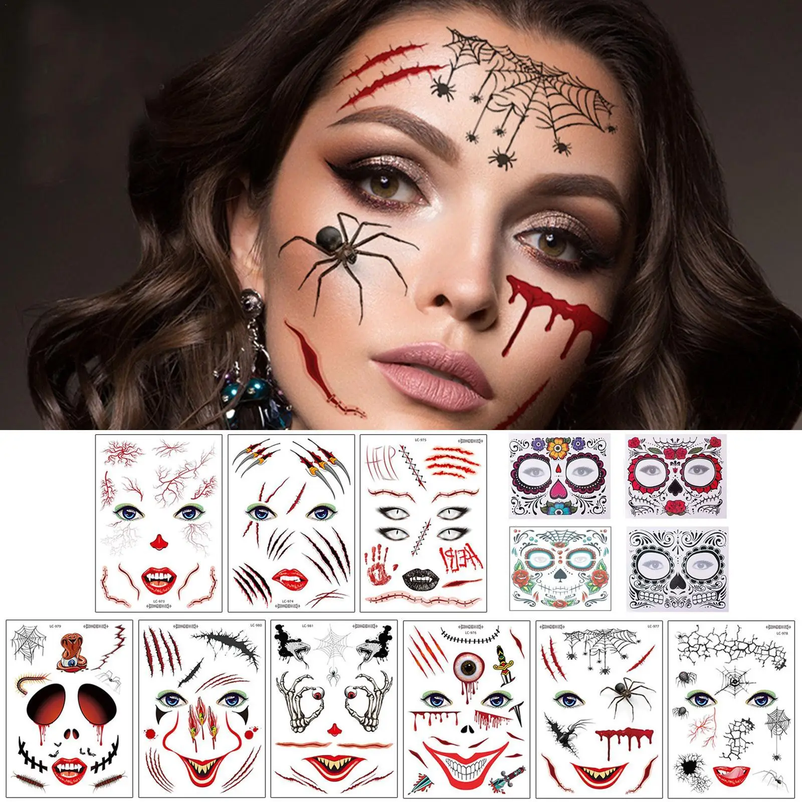 Skull Face Tattoo Makeup Cover Up