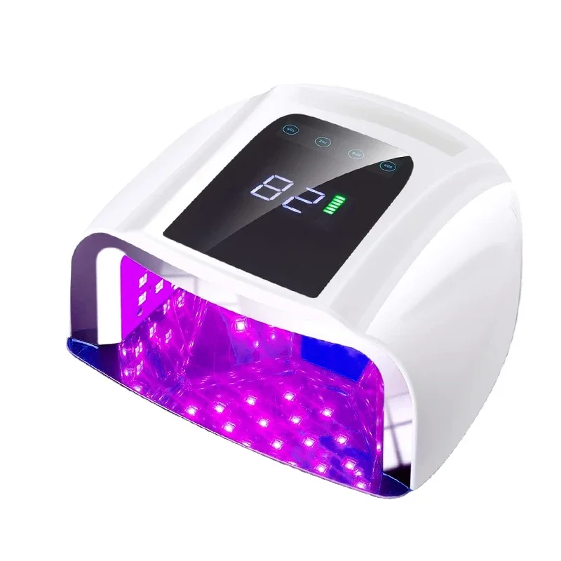 96W-Rechargeable-Nail-Lamp-with-Handle-Cordless-Gel-Lacquer-Dryer-Red ...