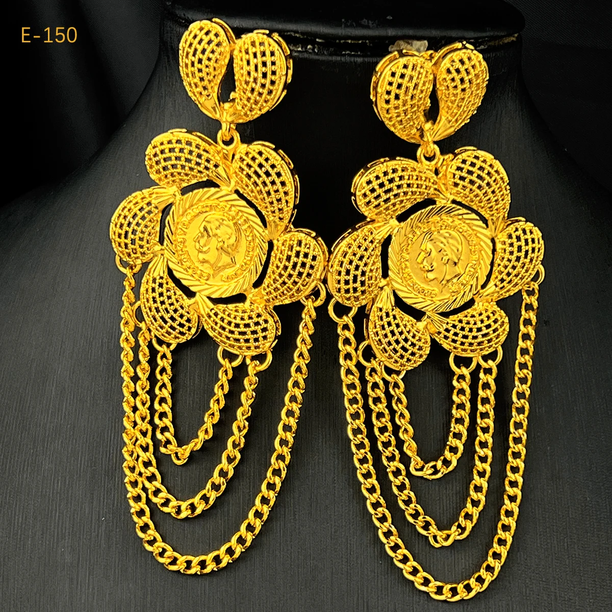 Luxury-Dubai-Gold-Color-Tassel-Drop-Dangle-Earring-For-Wedding-Party ...