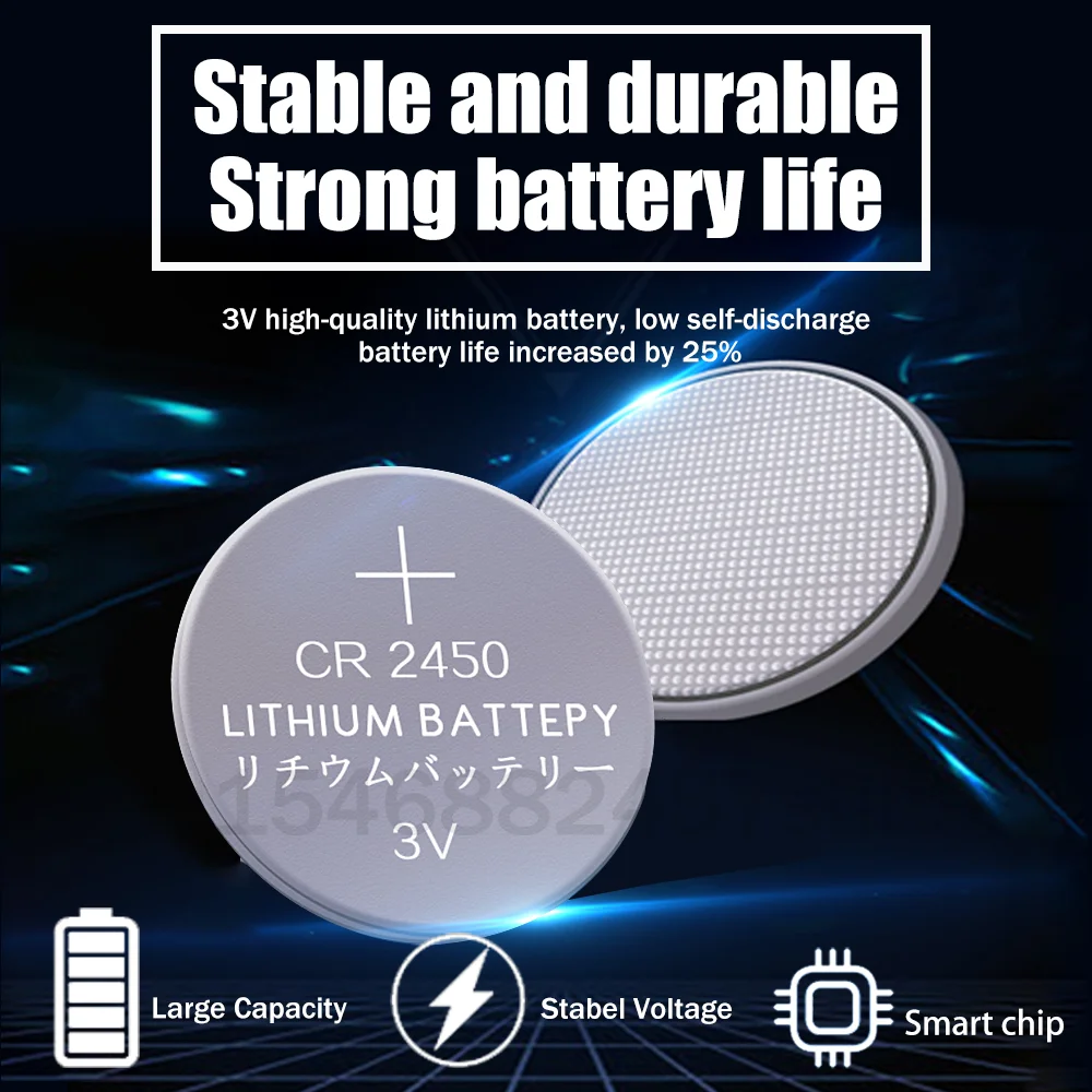 CR2450 CR 2450 3V Lithium Battery DL2450 BR2450 LM2450 KCR5029 For Toy Car Key Remote Control ...