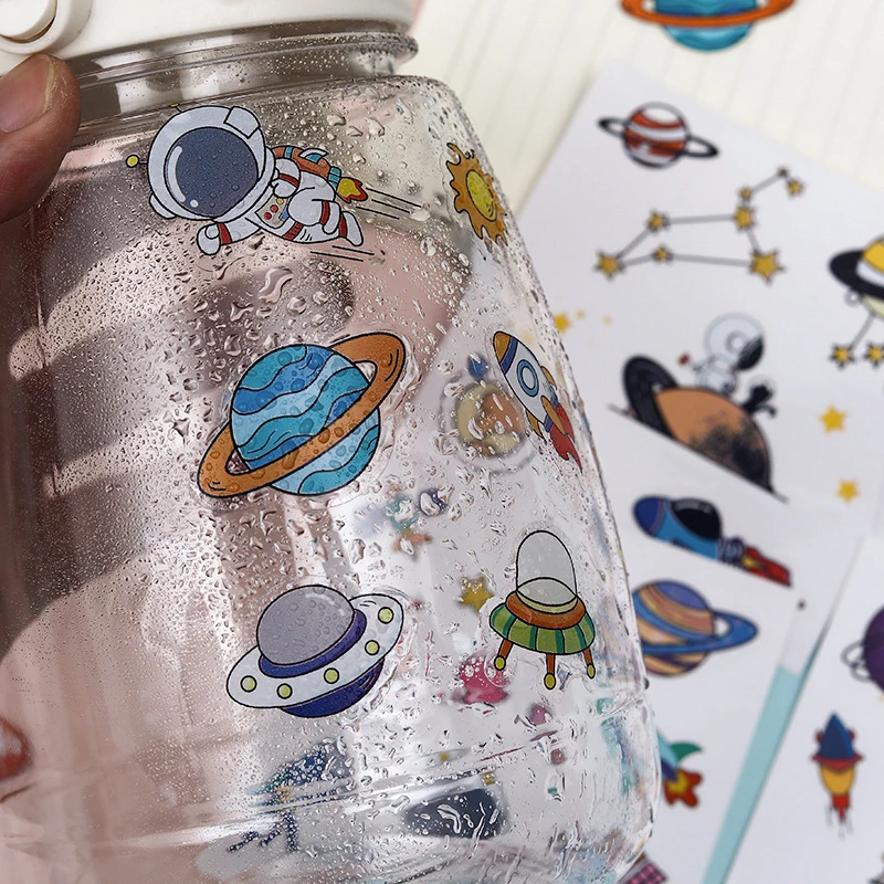 1Sheet-Cartoon-Kawaii-Outer-Space-Astronaut-Series-Sticker-Waterproof ...