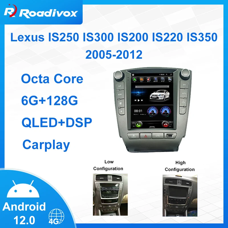 9-7-Android-12-vertical-screen-Tesla-Style-Car-Radio-For-Lexus-IS250 ...