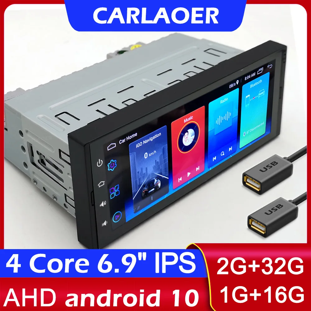1 Din Car Android Multimedia Player 6.9 Inch Touch Screen Bluetooth ...