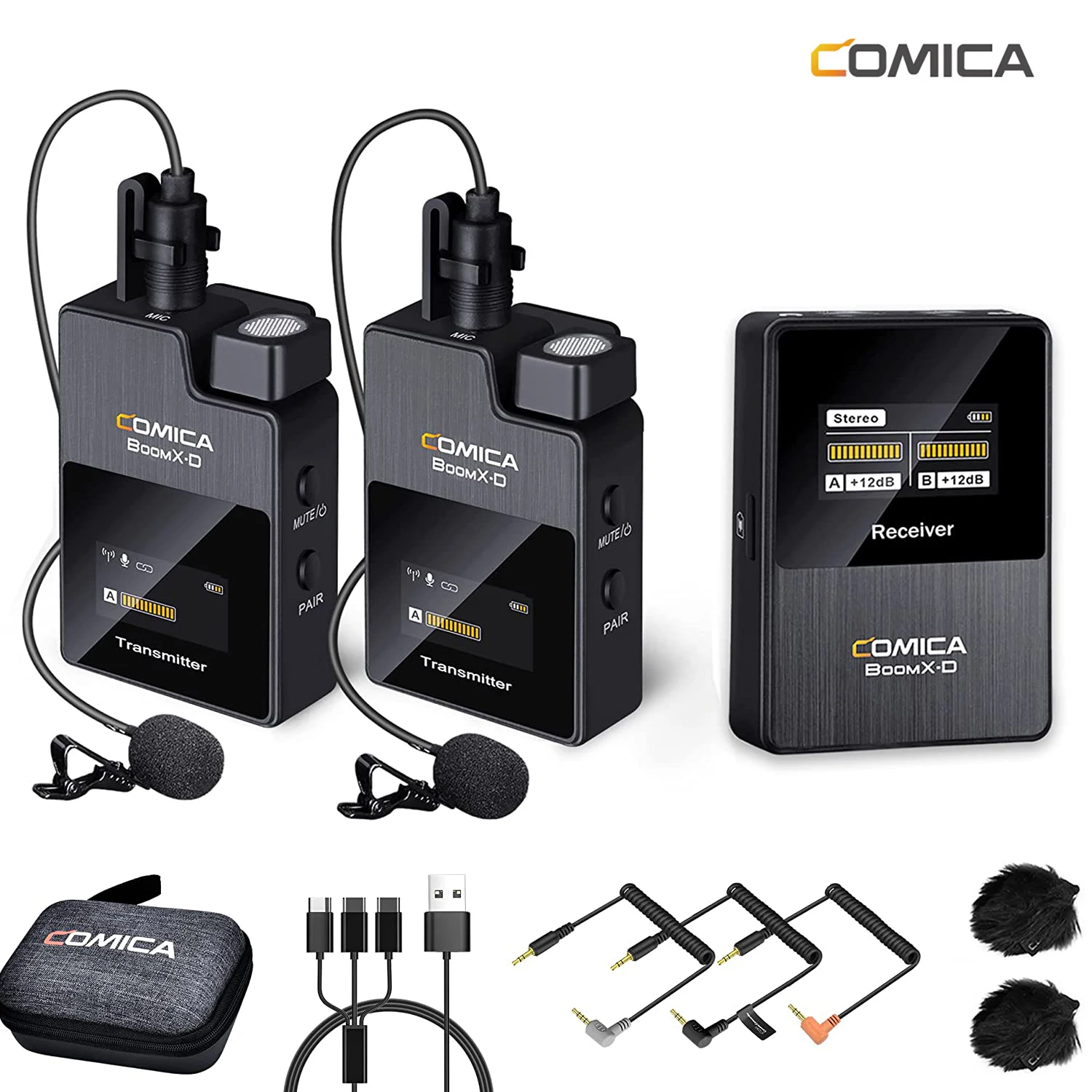 Comica Boomx-d D2 Wireless Microphone Dual-channel 2.4ghz Condenser Mic ...
