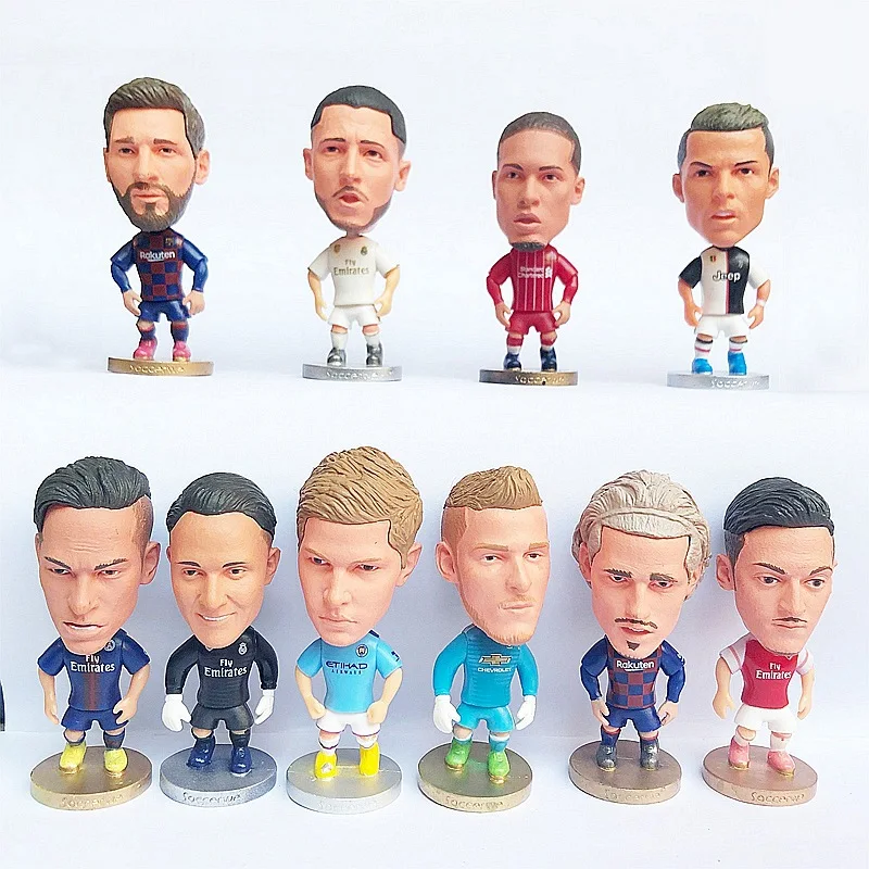 Football Stars Figures 6.5CM Cute Action Doll Soccer Plastic PVC Club ...