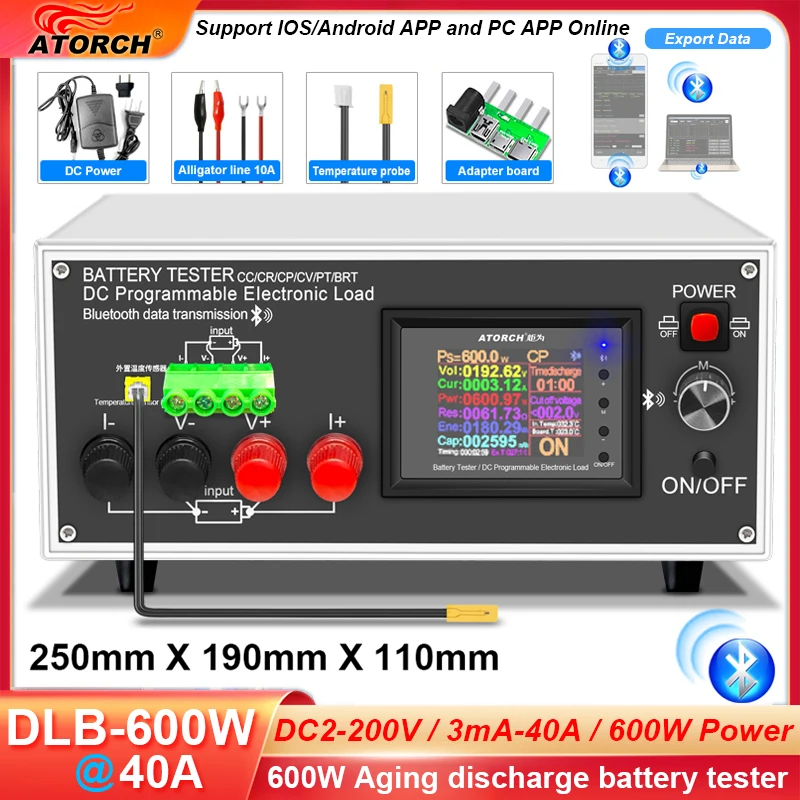 DLB-600W 200V 40A DC Electronic Load Tester Programmable High-Accuracy ...