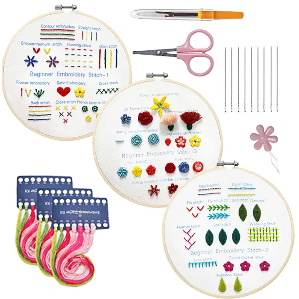 Beginner-Embroidery-Stitch-Practice-Kit-Set-Cross-Stitch-for-Beginners ...