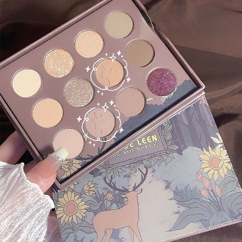 Forest-Town-12-Color-Eyeshadow-Plate-Pearlescent-Matte-Fine-Shimmer-Low ...
