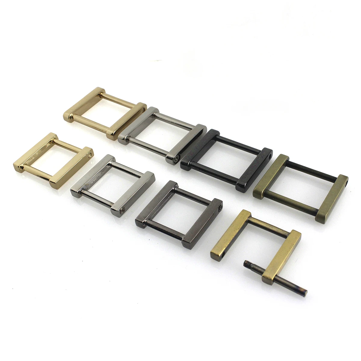 2pcs-Metal-Detachable-removable-open-screw-rectangle-Ring-buckle ...