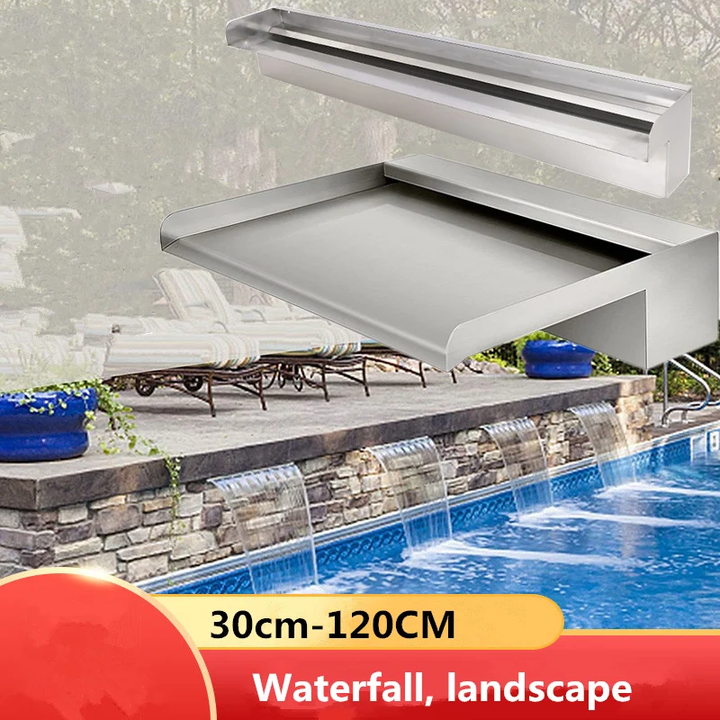 Landscape-fish-pond-stainless-steel-waterfall-water-trough-Water-wall ...