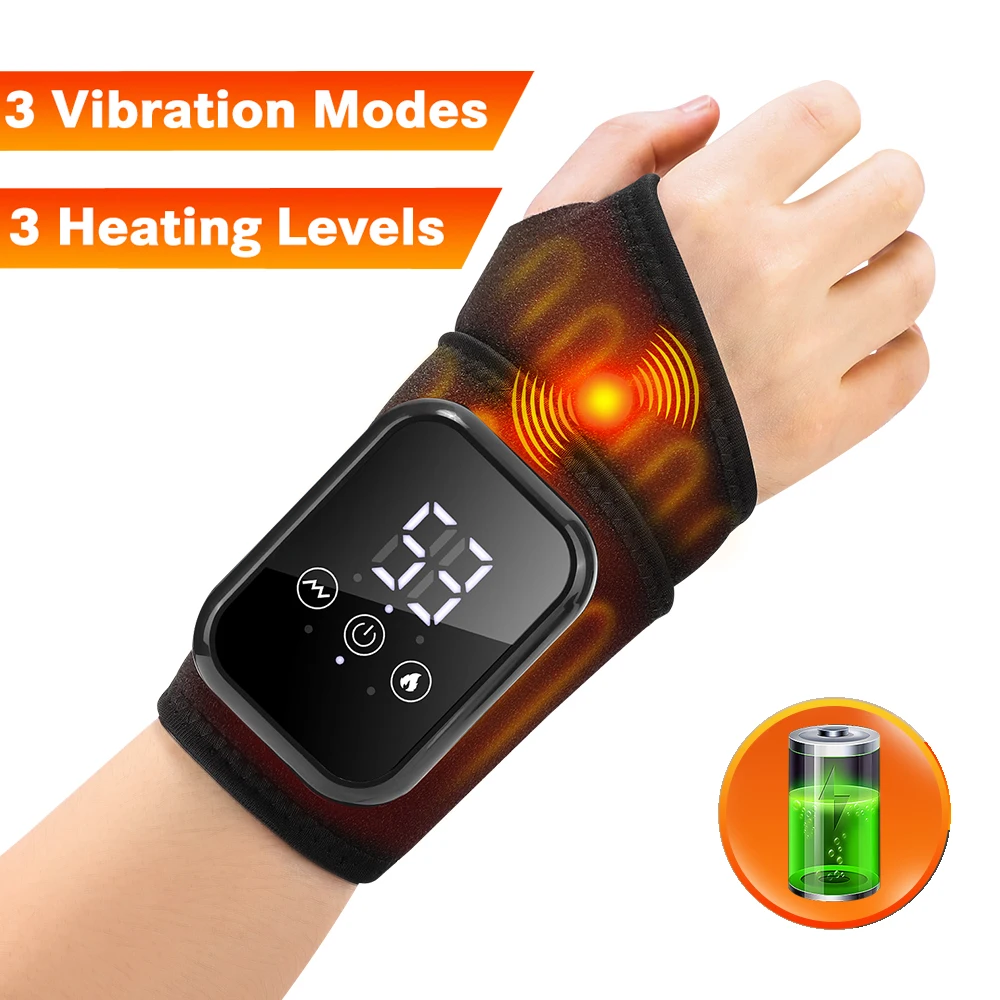 Electric Wrist Protector Hand Wrist Massager Hot Compress Vibration ...