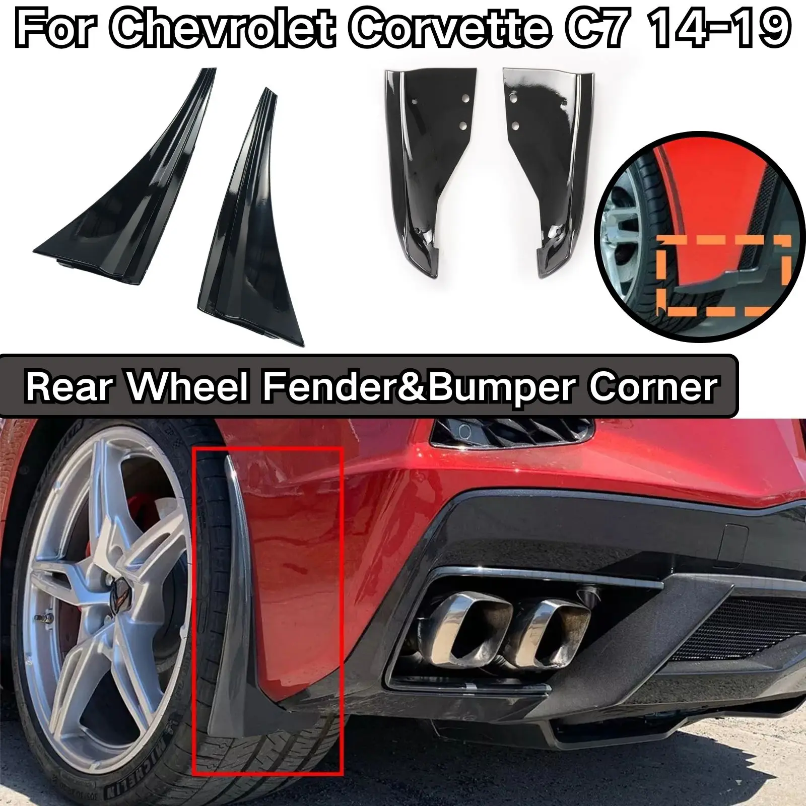 For Chevrolet Corvette C7 2014-2019 Stingray Non-widebody Rear Wheel ...