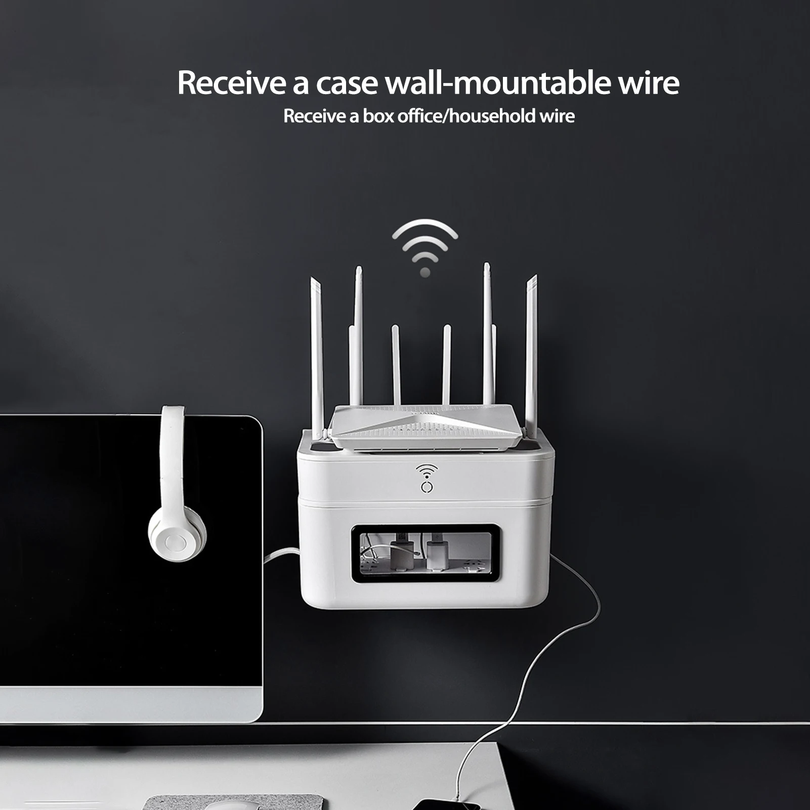 Gaveta-Tipo-Caixa-De-Armazenamento-De-Cabo-De-Fio-Wi-Fi-Router ...