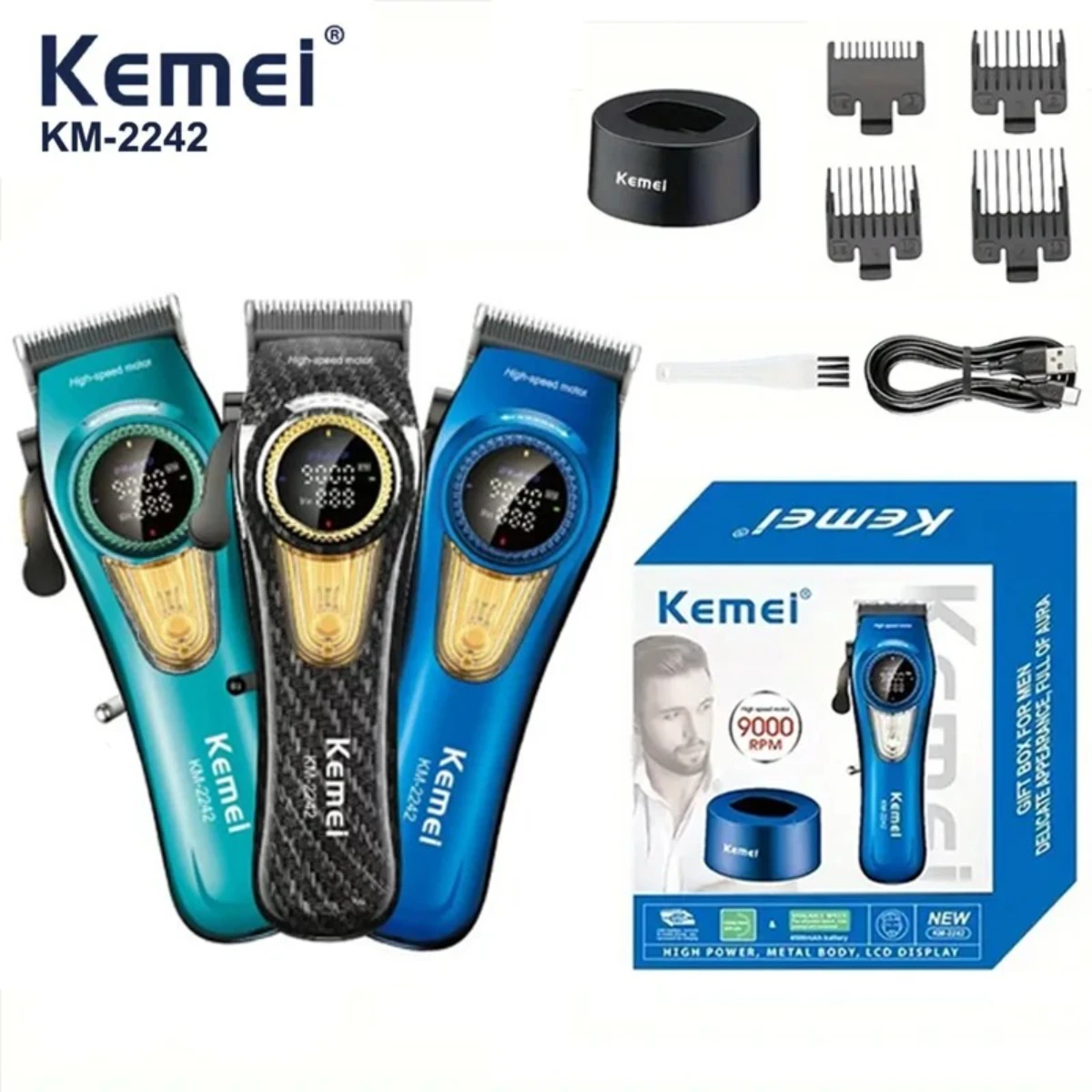 Kemei-Hair-Clipper-Professional-Haircut-Machine-Brushless-Motor-Hair ...