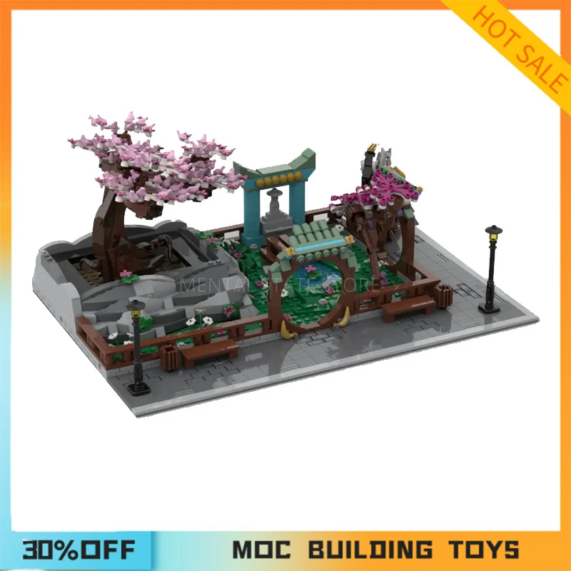 1047PCS-Customized-MOC-Modular-Chinese-Park-Street-View-Building-Blocks ...
