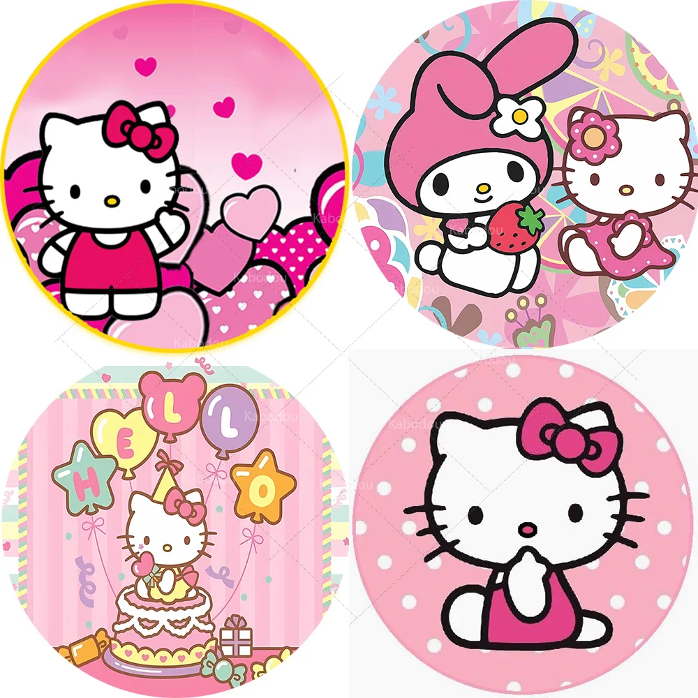 Fondo-de-fiesta-de-Hello-Kitty-para-ni-os-y-ni-as-cubierta-redonda ...