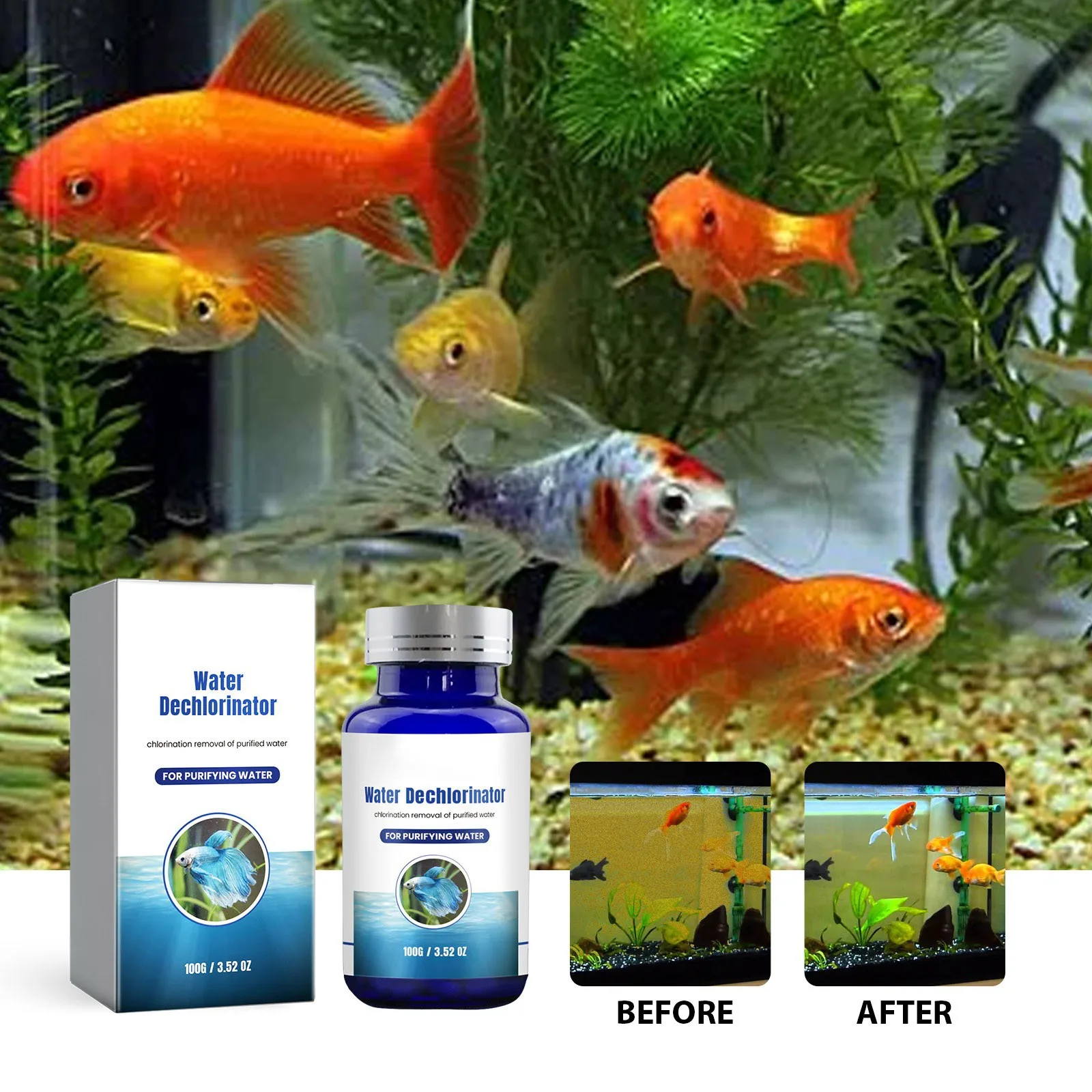 Premium-Aquarium-Water-Dechlorinator-Tablets-Fast-Acting-Remover-For ...