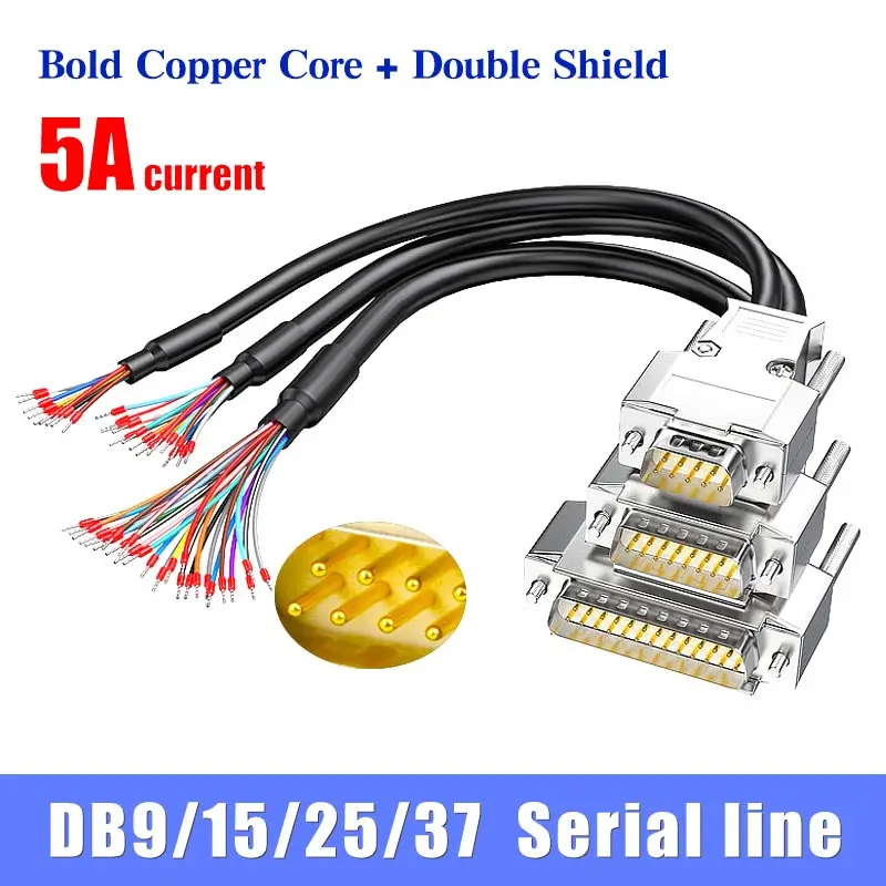 1pc-DB9-DB15-DB25-Connector-Cable-Industrial-Male-Female-Plug-Cord ...