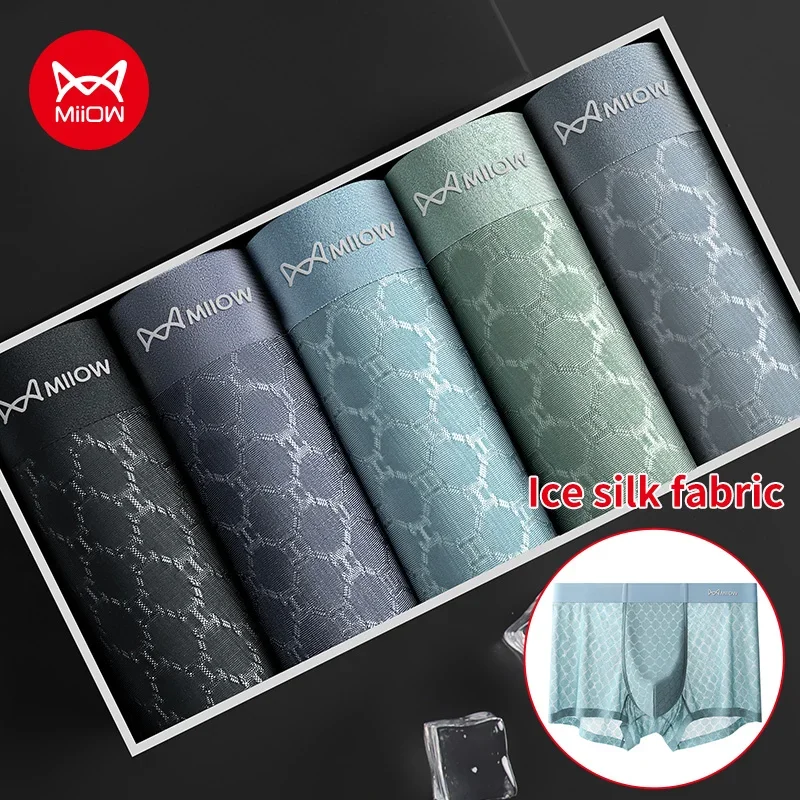 MiiOW-Summer-Ice-Silk-Men-s-Panties-Set-Breathable-Mesh-Men-Underwear-Boxers-Cotton ...