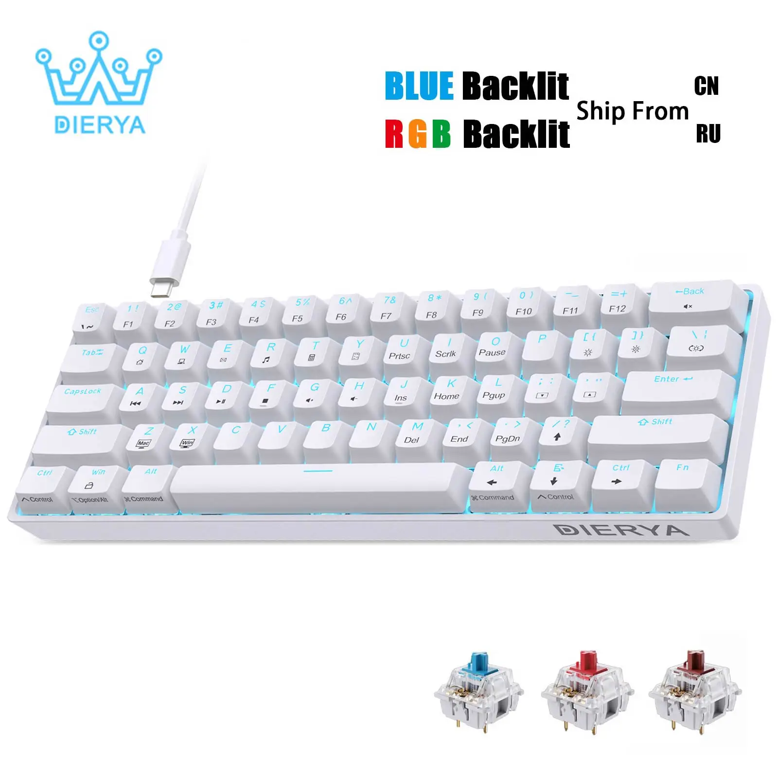 DIERYA-DK61SE-Mini-Mechanical-Gaming-Keyboard-61-Keys-RGB-Wired-Gamer ...