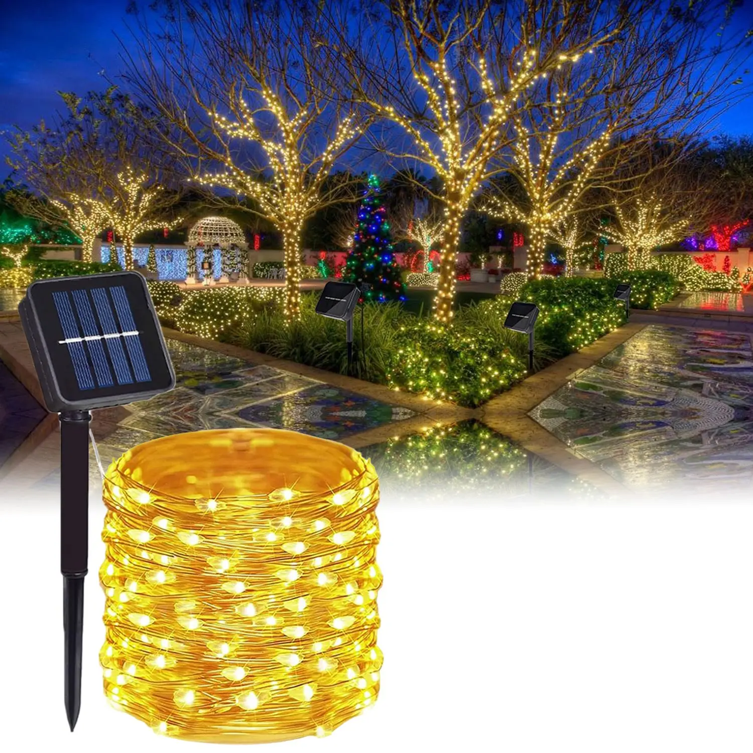 1pc-12M100-LED-Solar-Fairy-String-Lights-Christmas-Lights-Waterproof ...