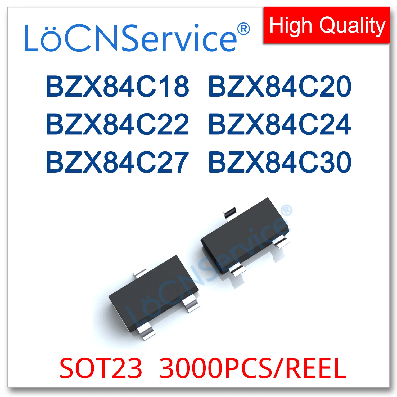 LoCNService-3000PCS-SOT23-BZX84C18-BZX84C20-BZX84C22-BZX84C24-BZX84C27-BZX84C30-BZX84C-Diodos ...