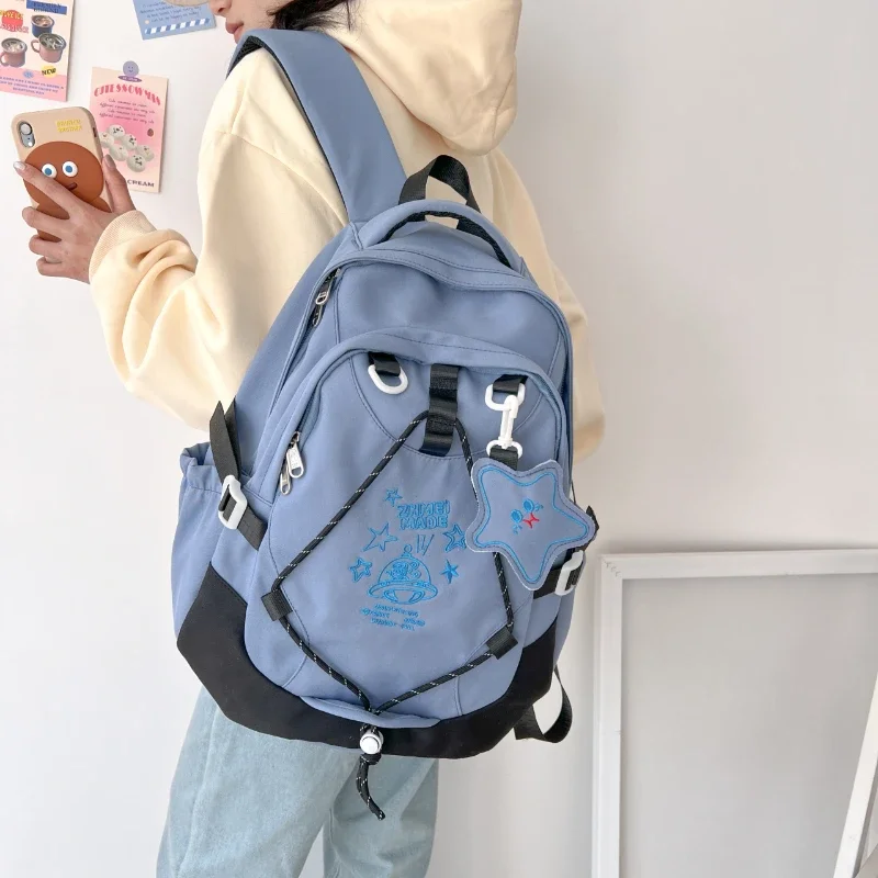 Pink Large Capacity Backpacks Luxury Designer Bag For Women Oxford Zip ...