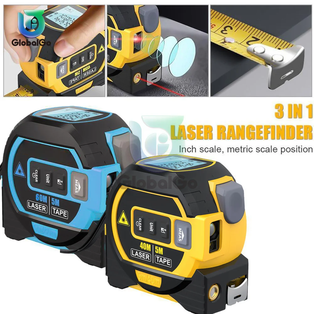 3-in-1-Laser-Rangefinder-5m-Tape-Measure-Ruler-LCD-Display-Distance ...