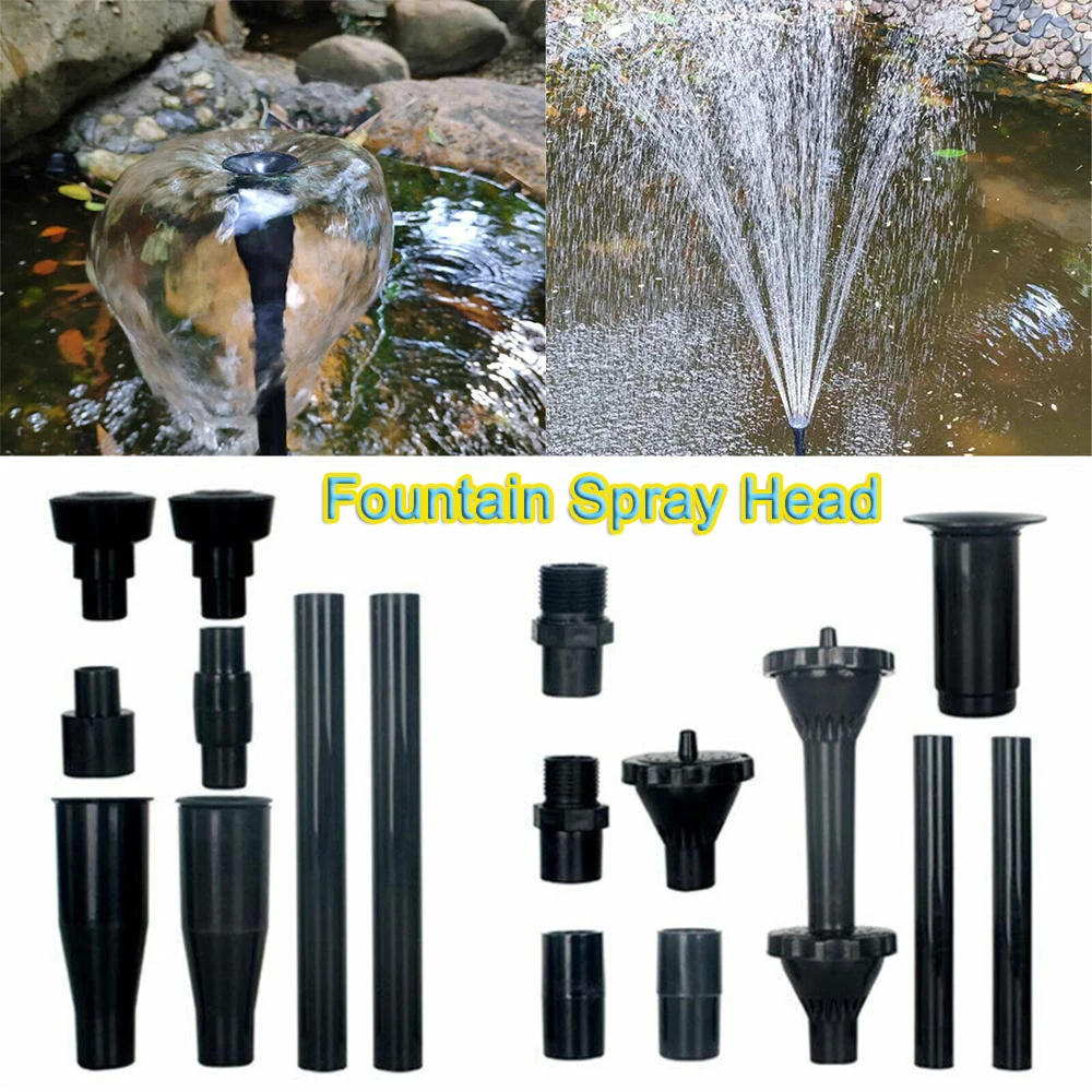 8x-Plastic-Fountain-Pump-Nozzle-Set-Fountain-Spray-Head-Set-Water-Spray ...