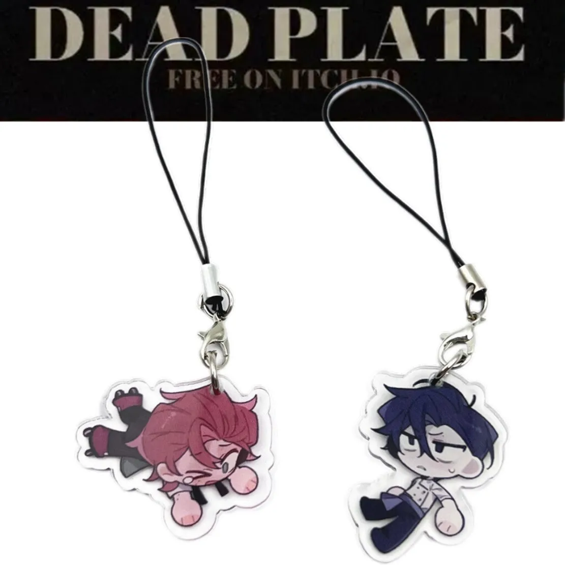 Game-Dead-Plate-Vince-Rody-Cosplay-2-Pcs-Set-Key-Chain-Rope-Phone-Chain ...