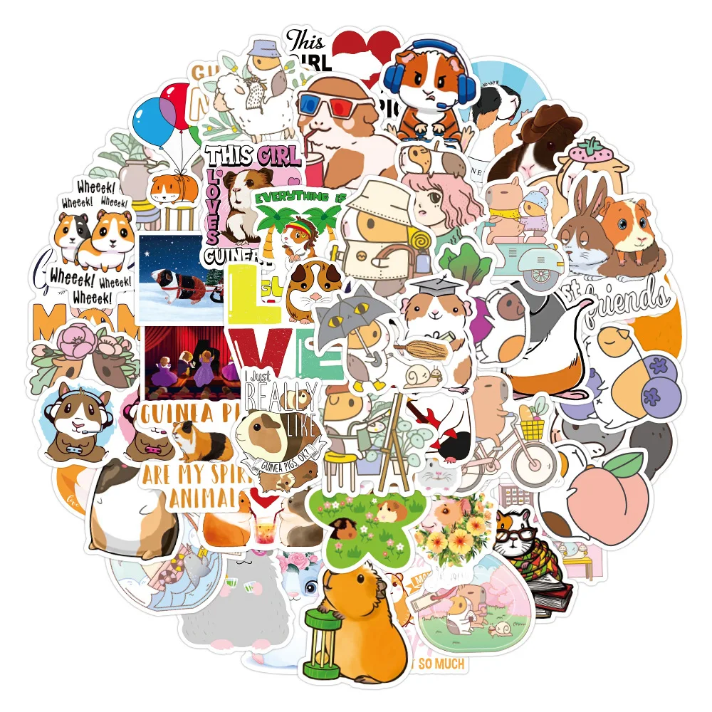 50Pcs-Pack-INS-Cartoon-Cute-Kawaii-Hamster-Stickers-PVC-Waterproof ...